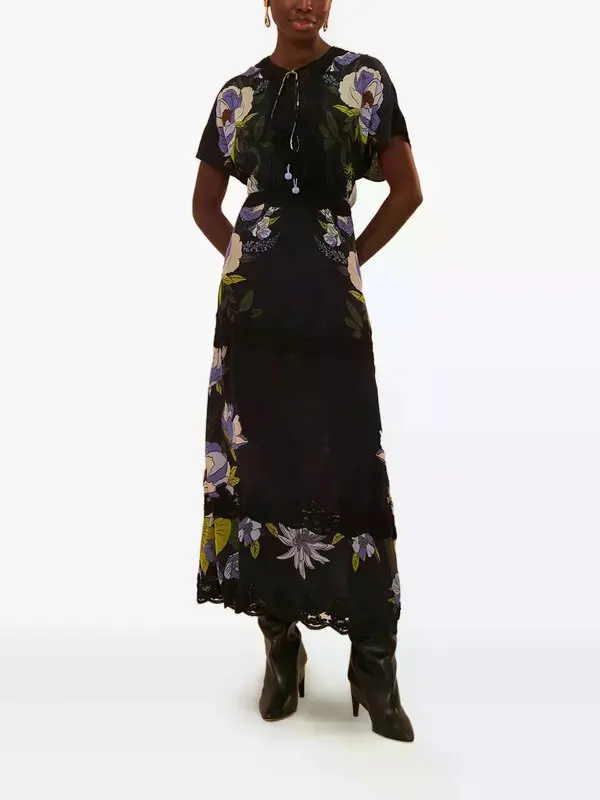 slim fit dress slacks Green Honolulu Flowers Long Sleeve Maxi Dress – FARM Rio