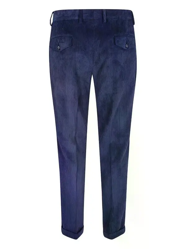 BARBA NAPOLI Pleated Corduroy Trousers - Blue