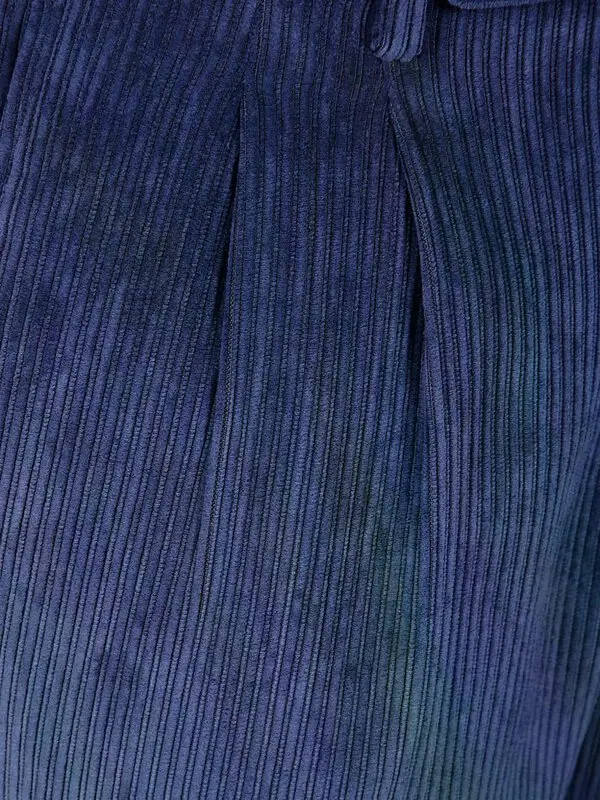 BARBA NAPOLI Pleated Corduroy Trousers - Blue