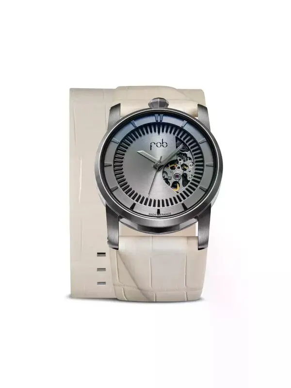 FOB PARIS Skeleton 40mm Watch - Silver