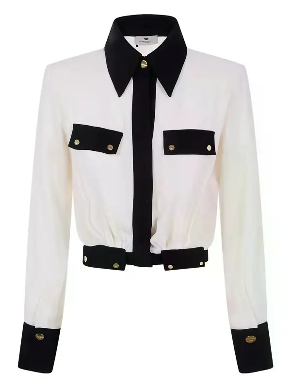 Elisabetta Franchi Contrast-panel Collared Shirt