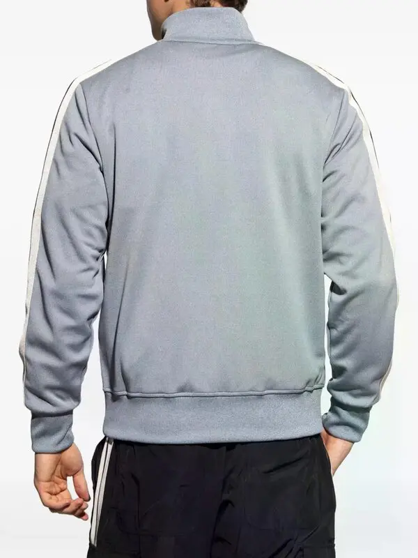 Palm Angels Zip-fastening High Neck Sweatshirt With Side Stripe Detail - Grey