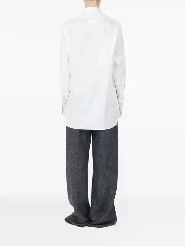 MAISON MARGIELA Cotton Shirt With Oversized Cuffs And Curved Hem