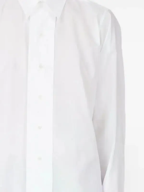 MAISON MARGIELA Cotton Shirt With Oversized Cuffs And Curved Hem