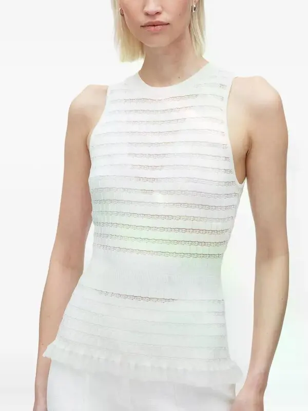 3.1 Phillip Lim Ribbed-knit Ruffled Top