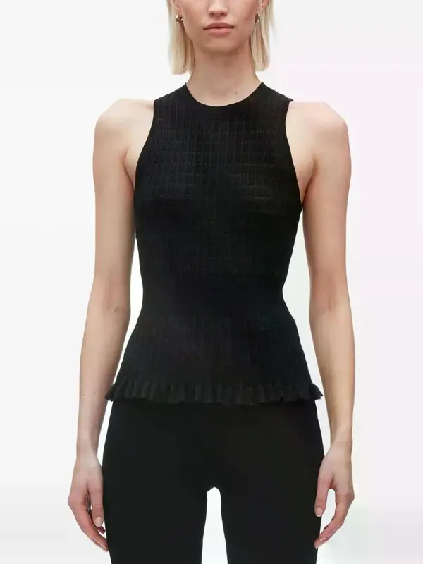 3.1 Phillip Lim Ribbed-knit Ruffled Top