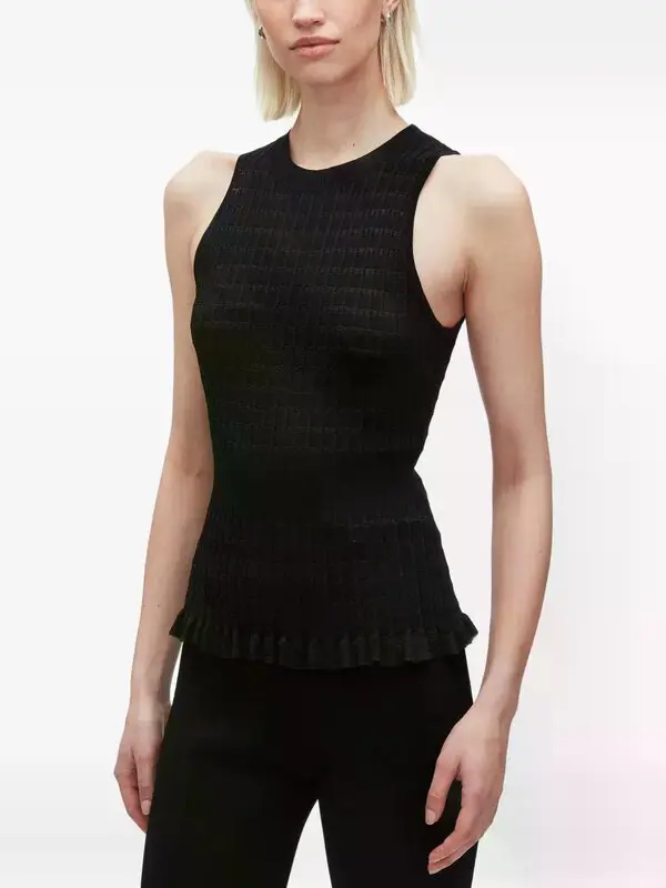 3.1 Phillip Lim Ribbed-knit Ruffled Top