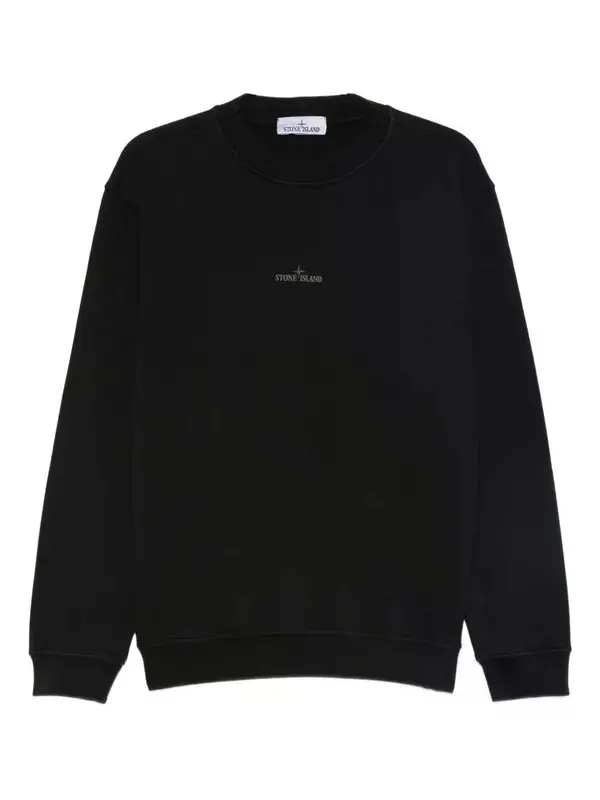 Stone Island Logo-embroidered Sweatshirt - Black