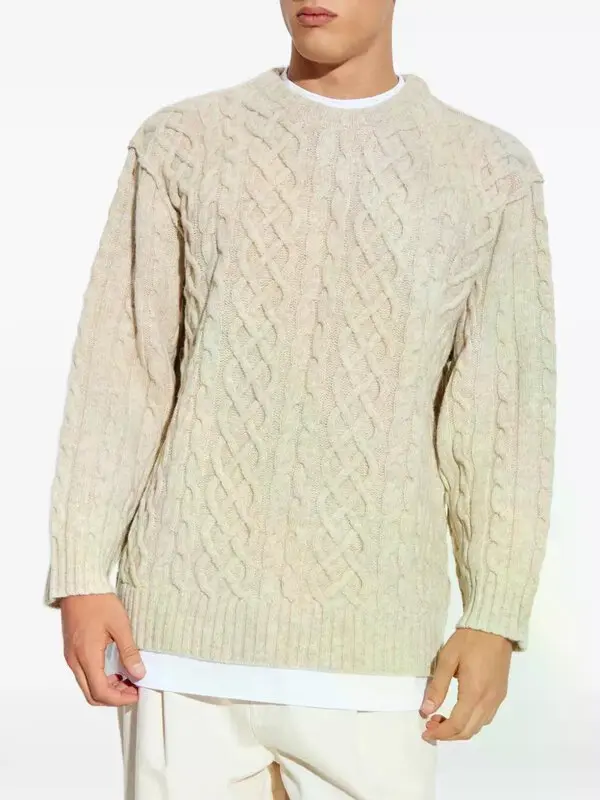 Moschino Cable-knit Virgin Wool Sweater - Neutrals