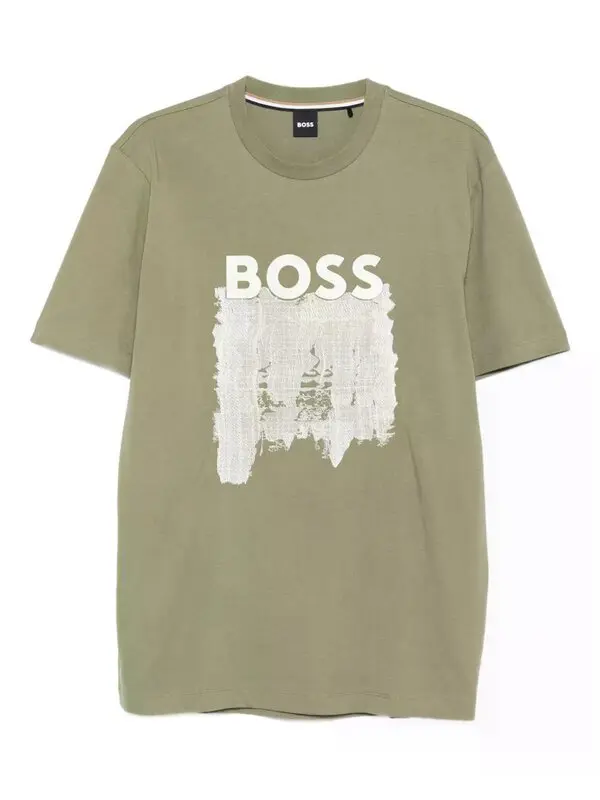 BOSS Logo-print Cotton T-shirt - Green
