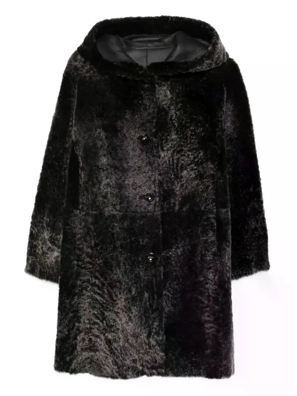 MANZONI 24 Hooded Sheepskin Coat - Grey