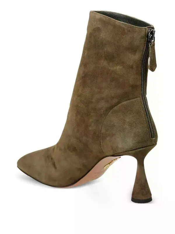 AQUAZZURA Suede Zip-up Ankle Boots