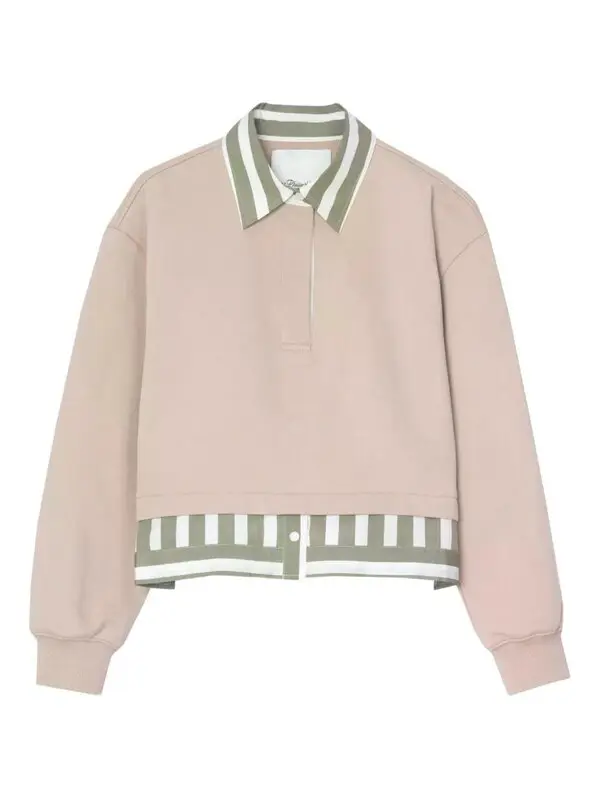 3.1 Phillip Lim Polo-neck Striped-panel Top