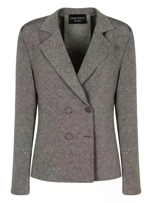 Emporio Armani Herringbone Double-breasted Jacket