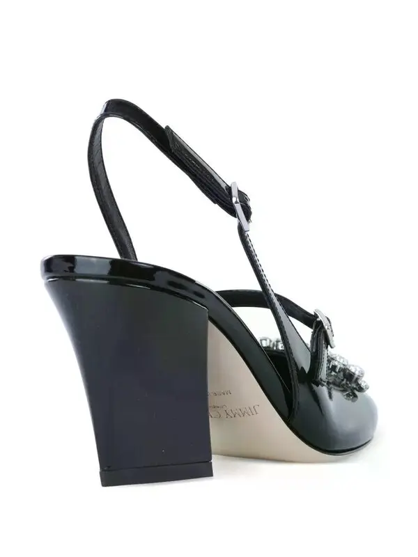 JIMMY CHOO 85mm Belinda Crystal-embellished Slingback Pumps