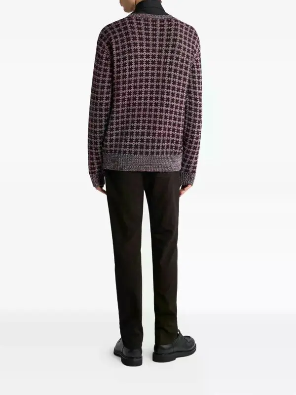 Etro Geometric-pattern Cardigan With Pegaso Embroidery