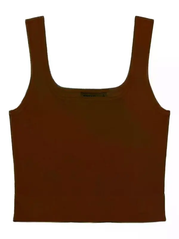 Simkhai Uri Square-neck Ribbed Top - Brown
