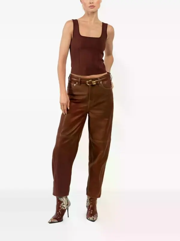 Simkhai Uri Square-neck Ribbed Top - Brown