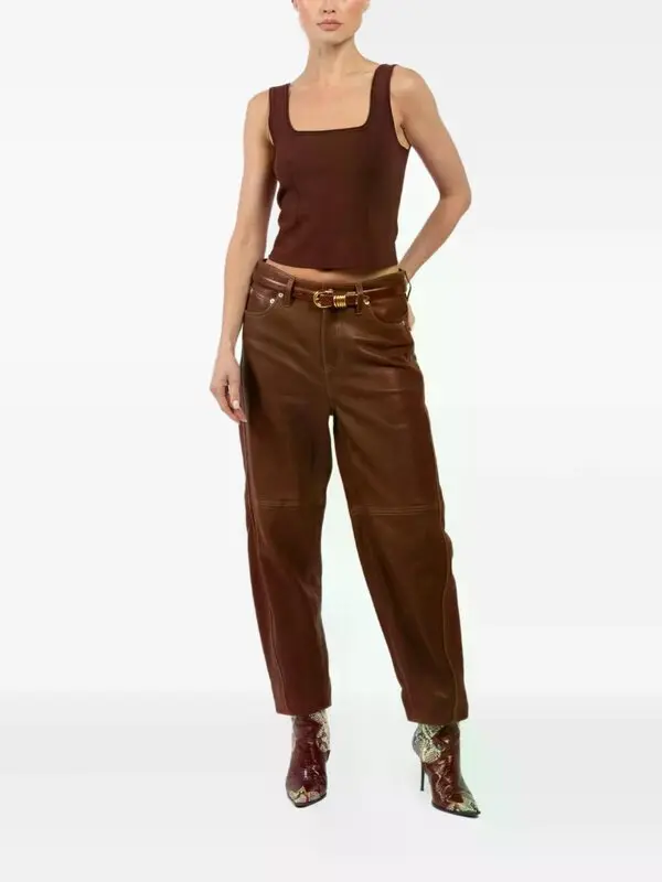 Simkhai Uri Square-neck Ribbed Top - Brown