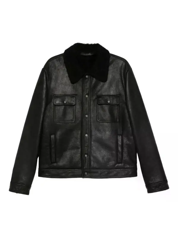 SALVATORE SANTORO Fleece-lined Leather Jacket