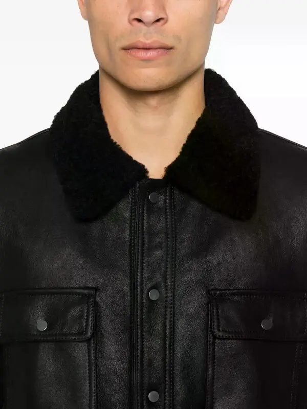 SALVATORE SANTORO Fleece-lined Leather Jacket