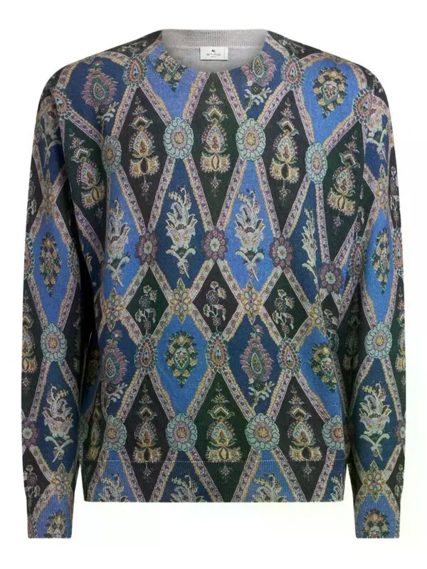 Etro Jacquard Knit Sweater - Blue