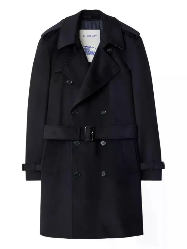Burberry Belted Trench Coat - Blue