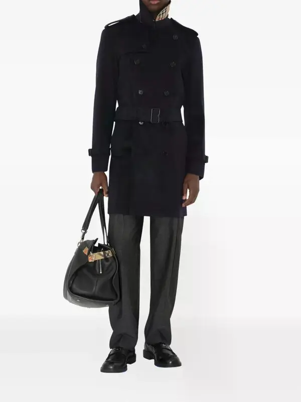 Burberry Belted Trench Coat - Blue