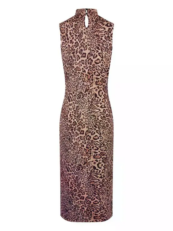 TWINSET Animal Print Sequin Embellished Midi Dress - Brown