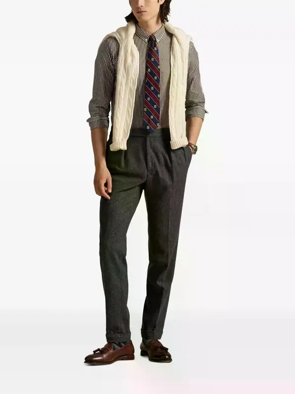 Polo Ralph Lauren Striped Poplin Shirt - Brown