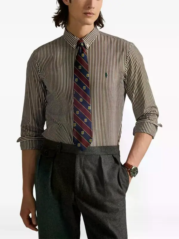 Polo Ralph Lauren Striped Poplin Shirt - Brown