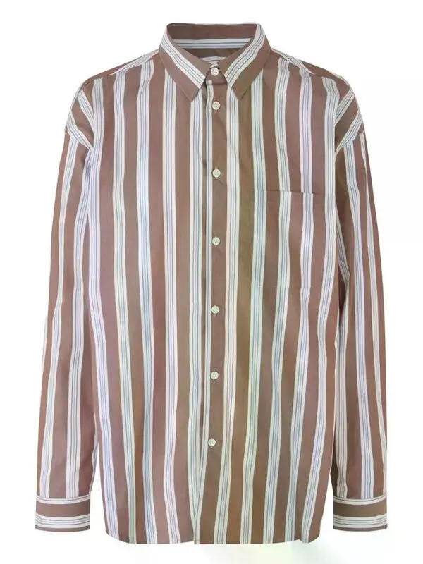 SAMSOE SAMSOE Striped Cotton Shirt - Black