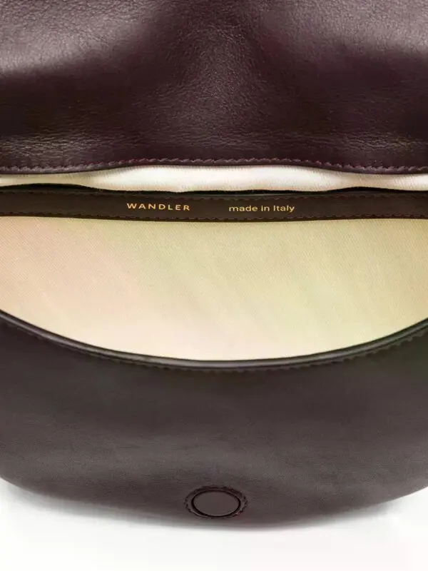 WANDLER Kate Crescent Leather Shoulder Bag - Red