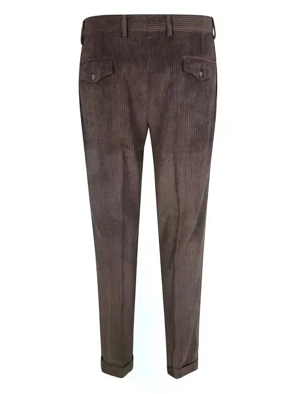 BARBA NAPOLI Corduroy Pleated Trousers - Brown