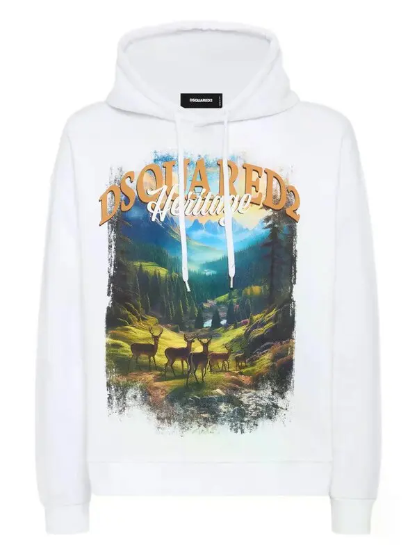 Dsquared2 Graphic-print Hoodie - White
