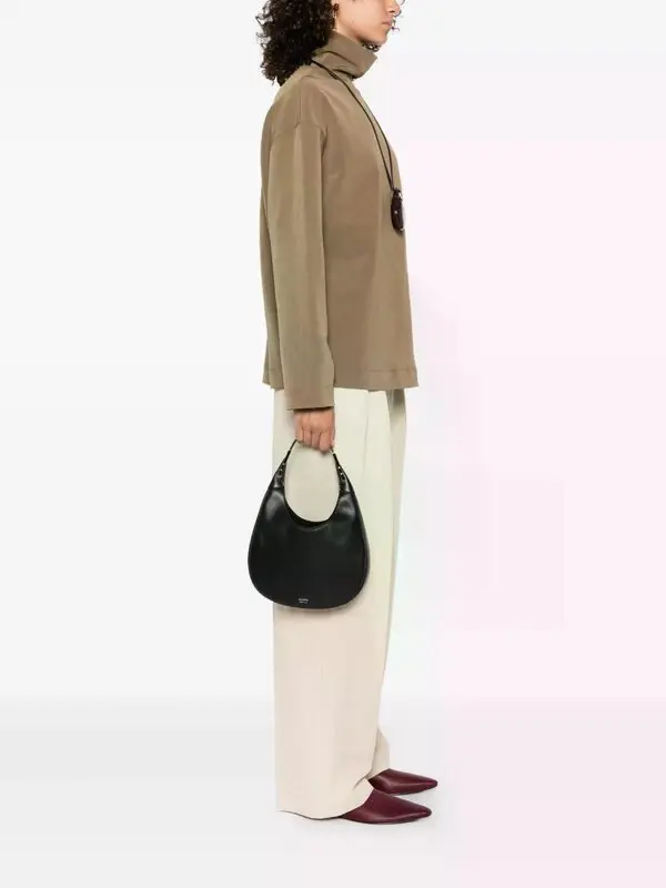 Savette Small Florence Crescent-shaped Leather Shoulder Bag - Black