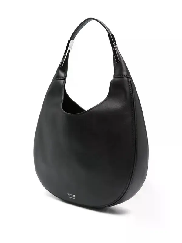 Savette Small Florence Crescent-shaped Leather Shoulder Bag - Black