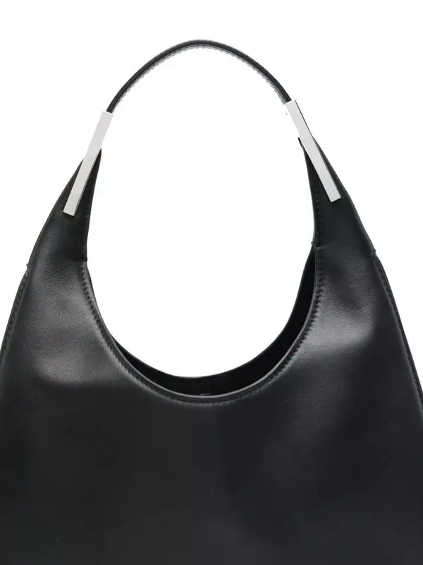 Savette Small Florence Crescent-shaped Leather Shoulder Bag - Black