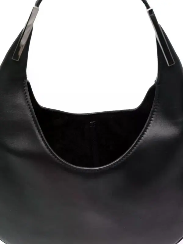 Savette Small Florence Crescent-shaped Leather Shoulder Bag - Black