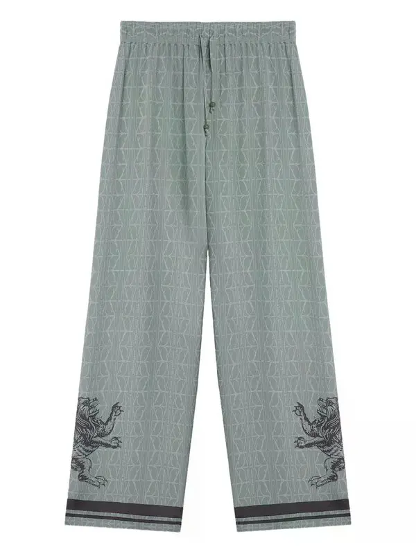 DOMAINE DES ARTISTES Geometric Print Pants - Blue