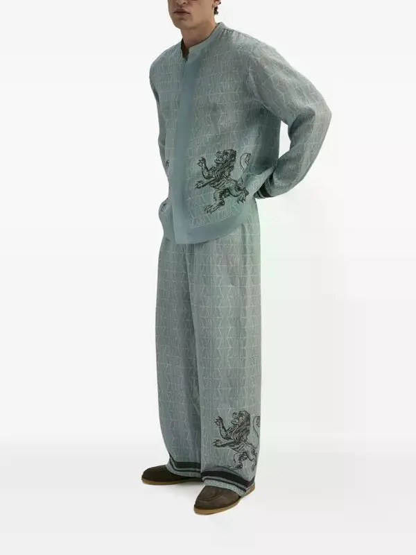 DOMAINE DES ARTISTES Geometric Print Pants - Blue