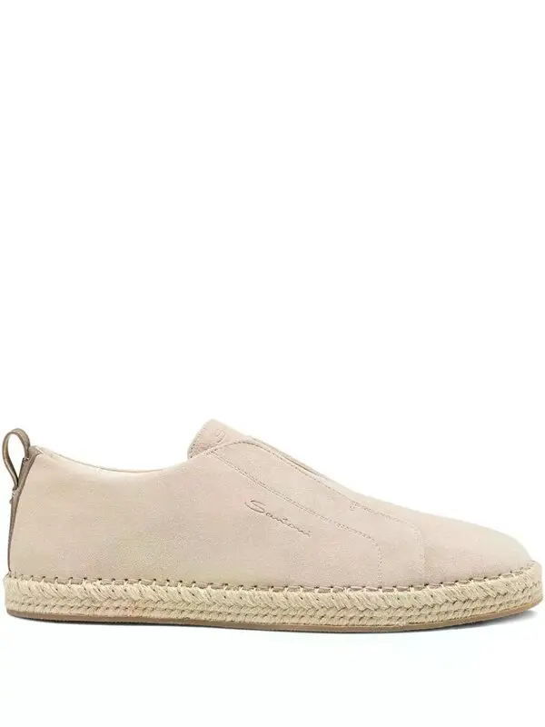 Santoni Suede Slip-on Sneakers