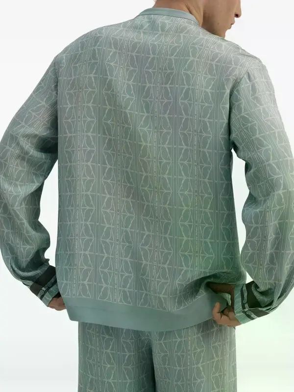 DOMAINE DES ARTISTES Lion-print Long-sleeved Shirt - Blue