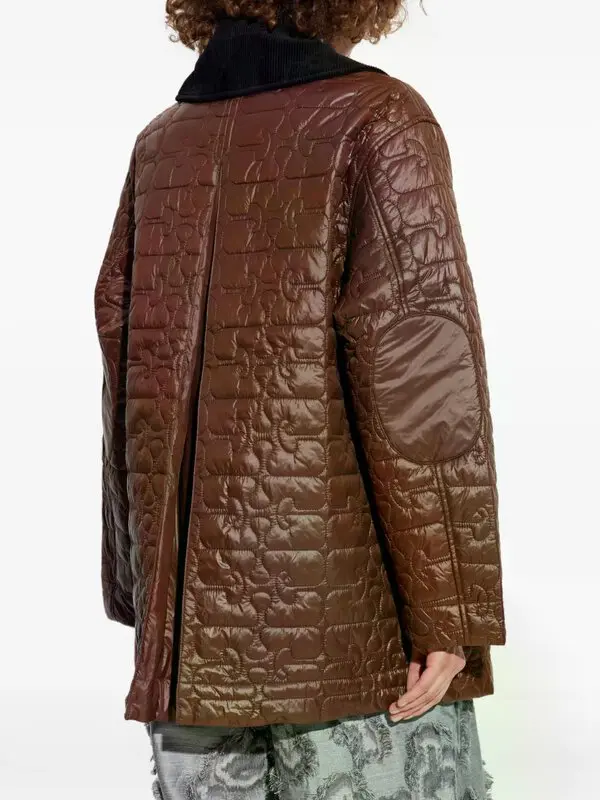 GANNI Quilted Coat - Brown