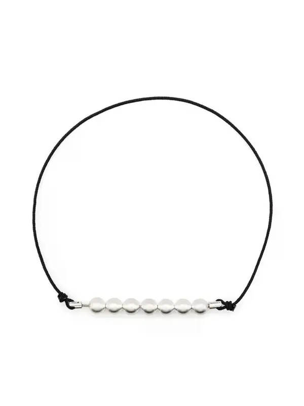 Le Gramme Beaded Cord Bracelet - Silver