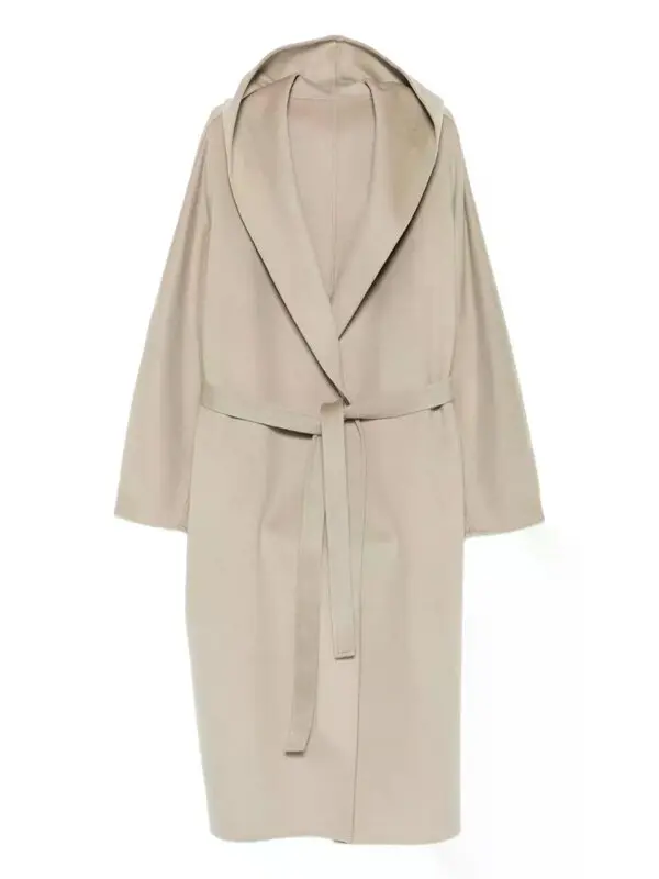 Alberta Ferretti Hooded Belted Coat