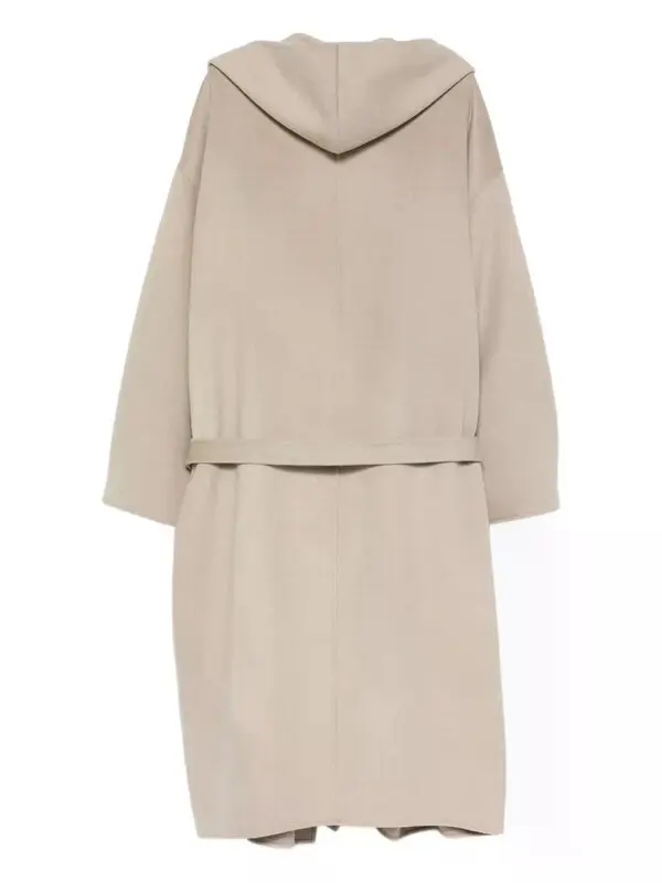 Alberta Ferretti Hooded Belted Coat
