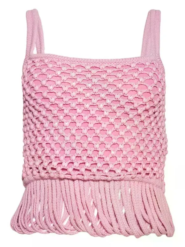 DIOTIMA Loop Fringe Knit-mesh Tank Top