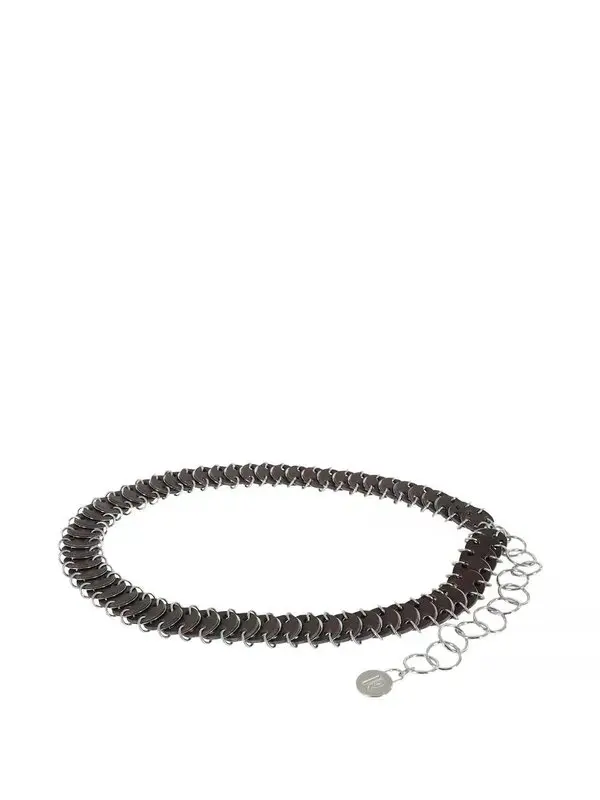 Rabanne Leather-chain Belt - Brown
