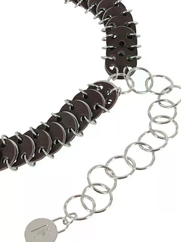Rabanne Leather-chain Belt - Brown